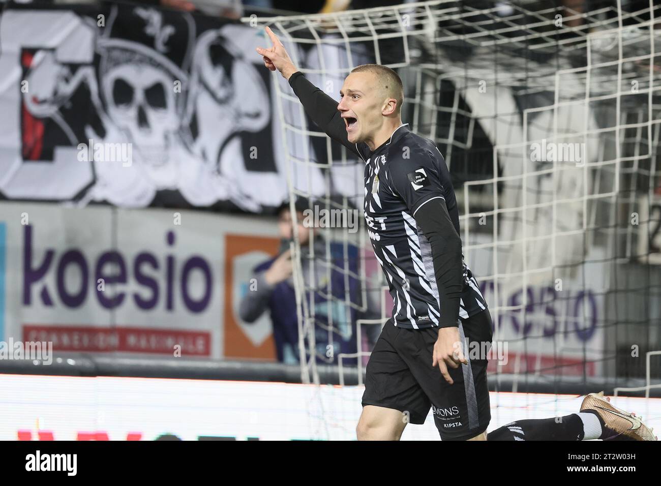 Charleroi, Belgium. 21st Oct, 2023. Charleroi's Nikola Stulic ...