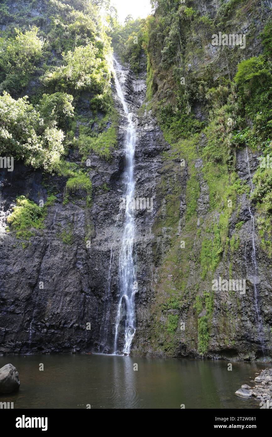 The site of the 3 Cascades of Te Fa’aurumai on the east coast of the ...