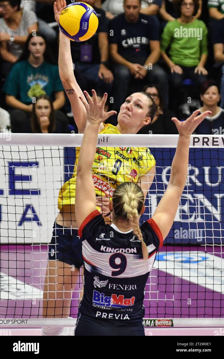 Chieri, Italy. 21st Oct, 2023. attack Lubian (Conegliano) - Cheri76 ...