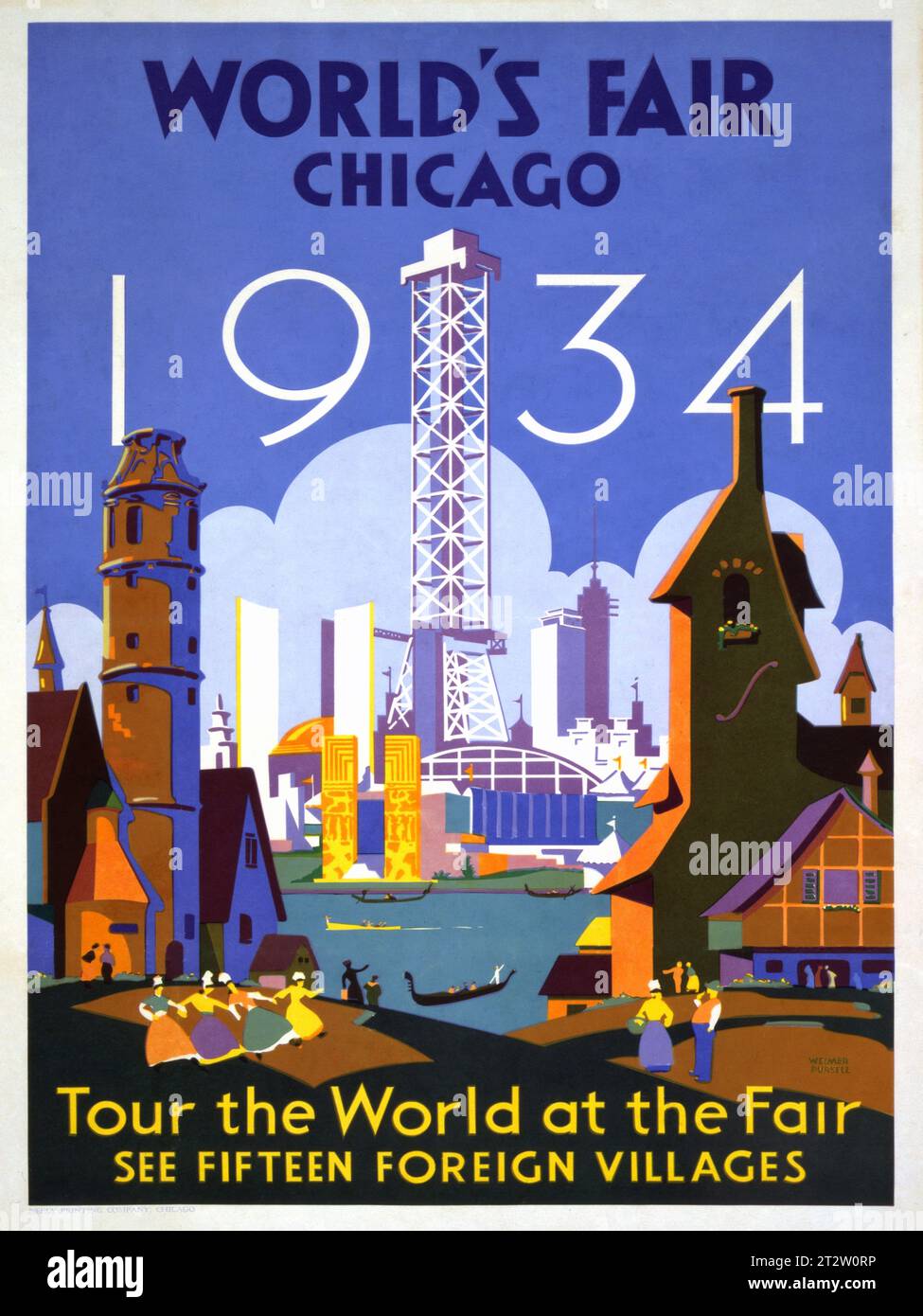 Reproduction vintage travel posters worldwide Stock Photo - Alamy