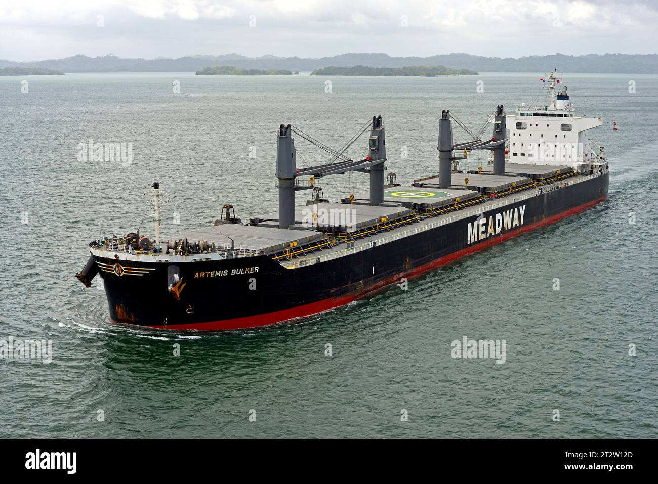 The Bulk Carrier 'Artemis Bulker' is seen transiting Gatun Lake on the ...