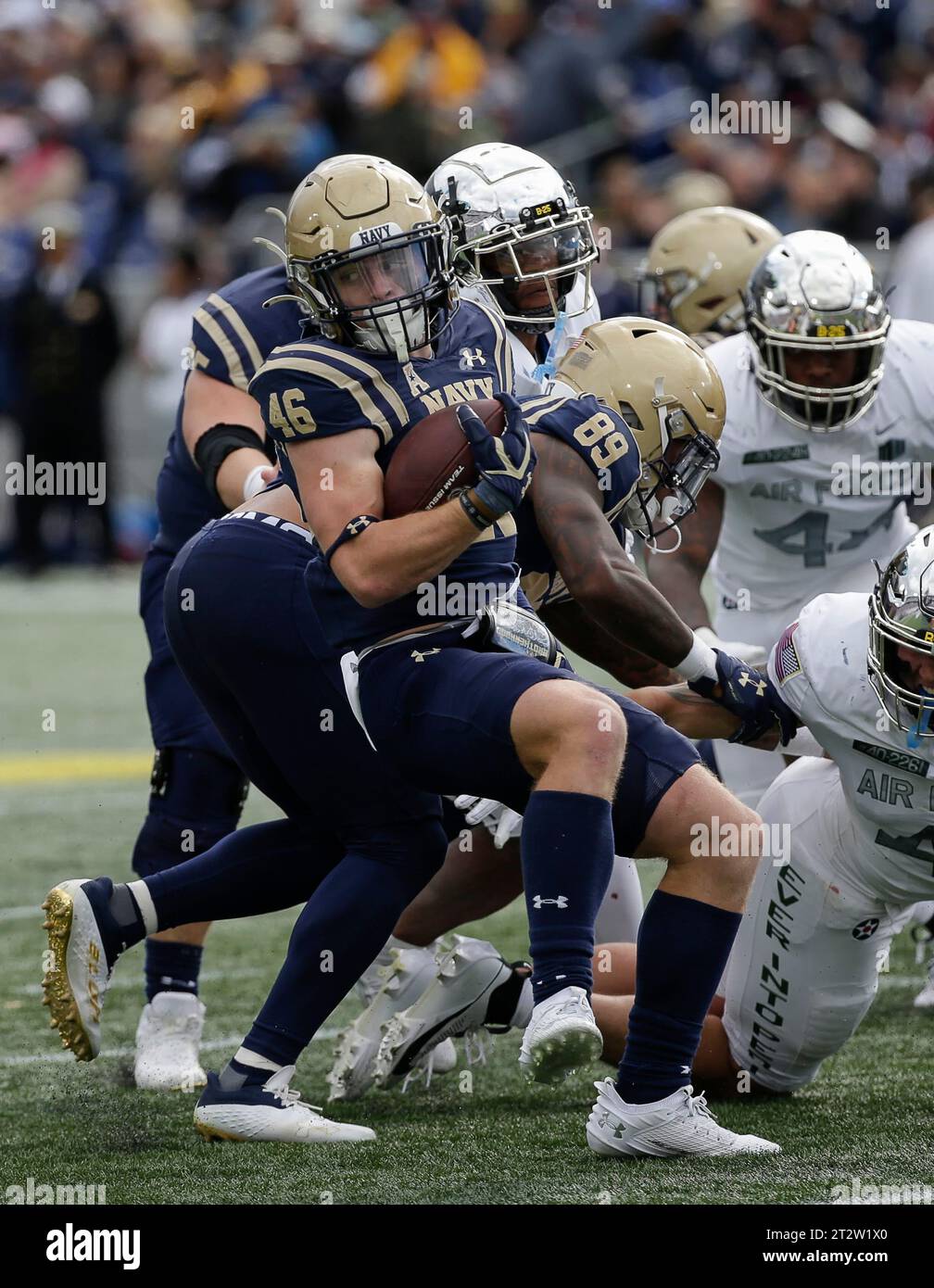 Annapolis, MD, USA. 21st Oct, 2023. Navy Midshipmen FB #46 Alex Tecza ...