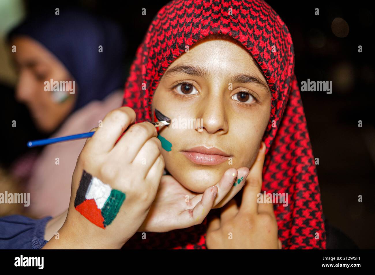 October 21, 2023: Gaziantep, Turkiye. 21 October 2023. Young artists ...