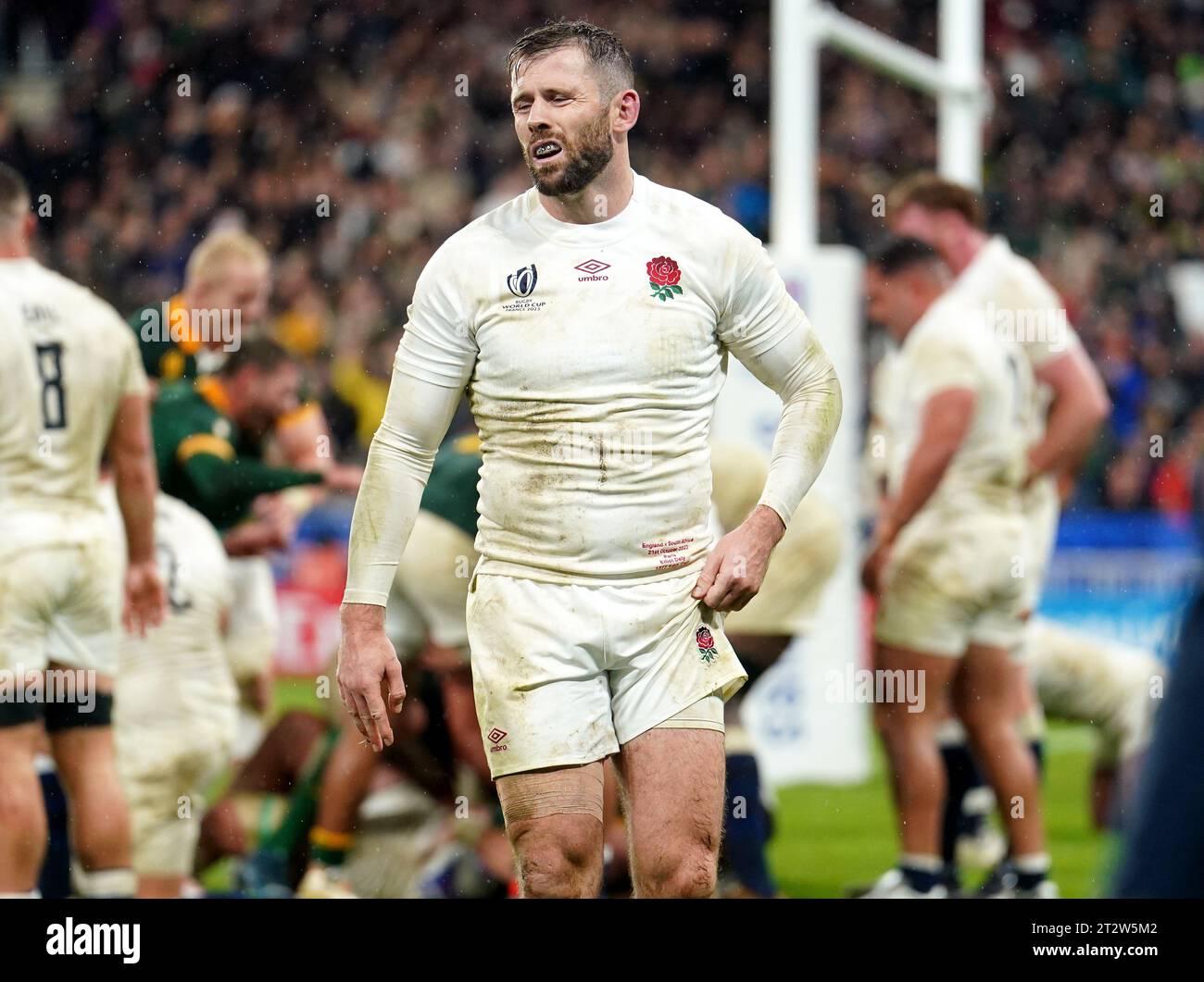 England's Elliot Daly reacts after South Africa's RG Snyman (not ...