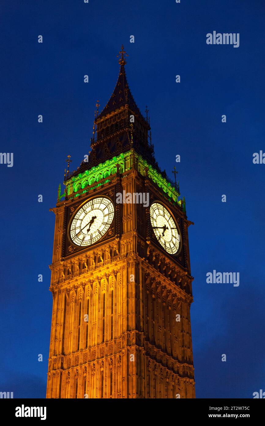 Big Ben at nightfall. This clock tower is one of the most iconic ...