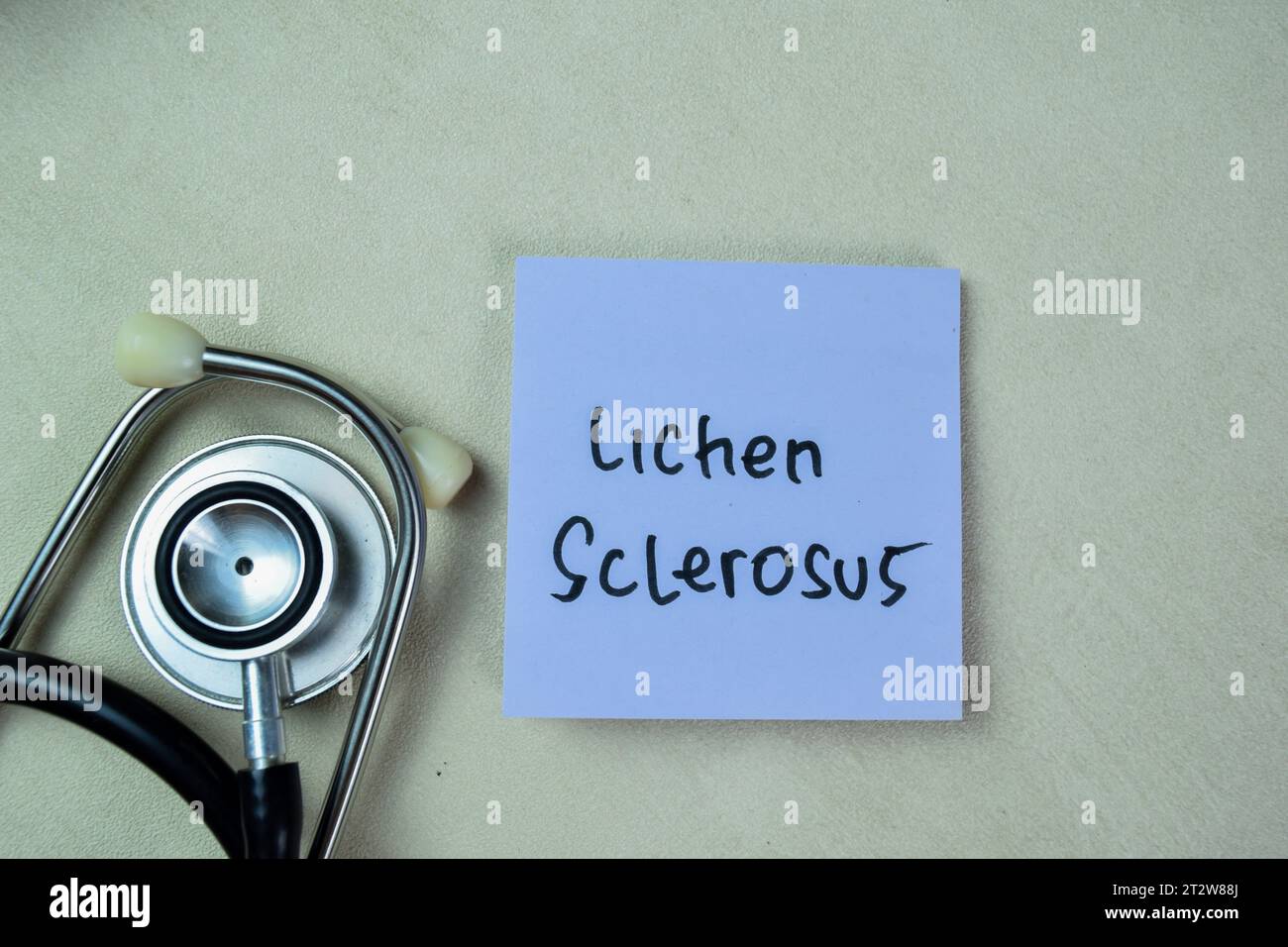 Concept of Lichen Sclerosus write on sticky notes with stethoscope ...