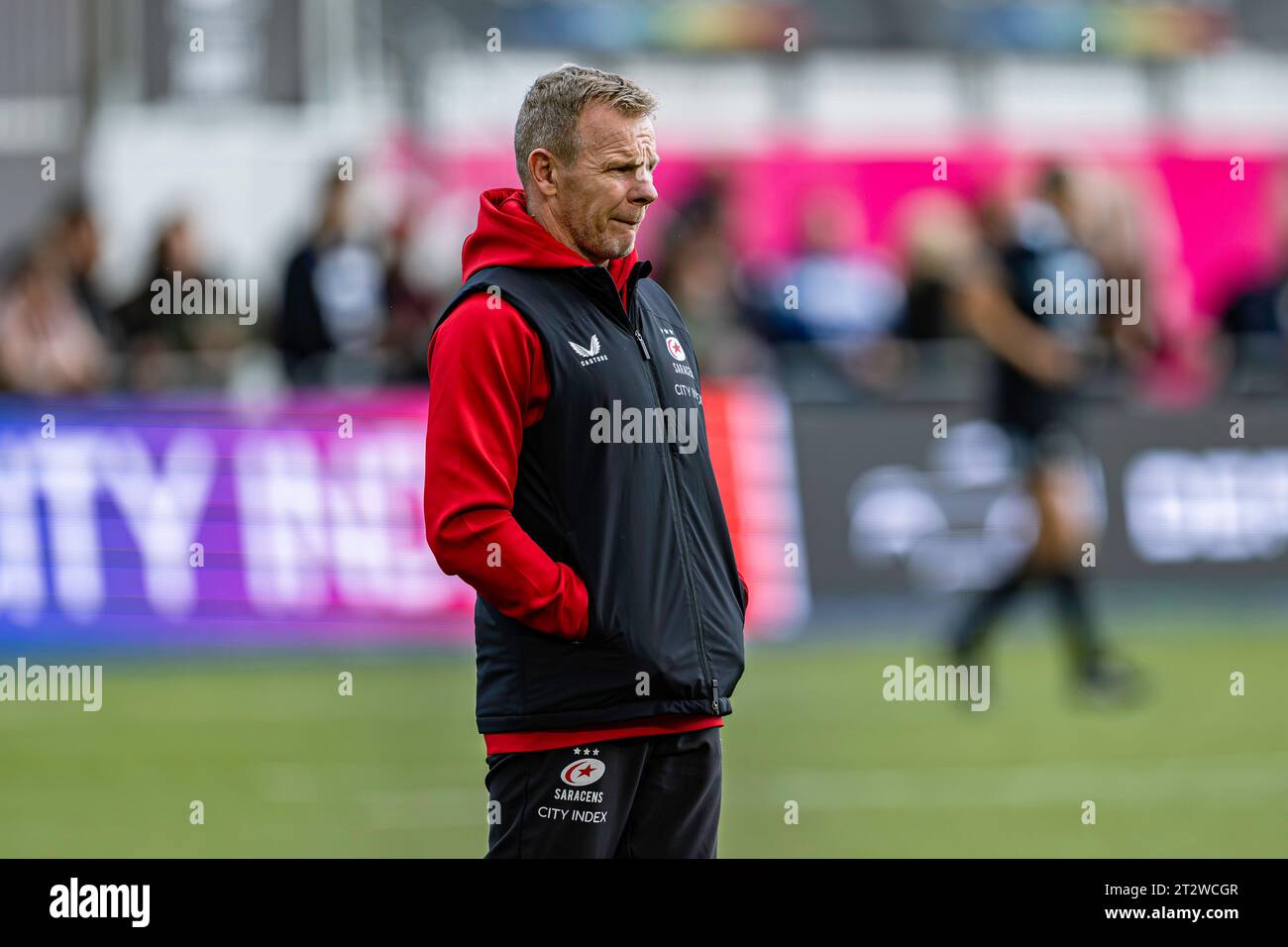 LONDON, UNITED KINGDOM. 21th, Oct 23. Saracens Director of Rugby: Mark ...