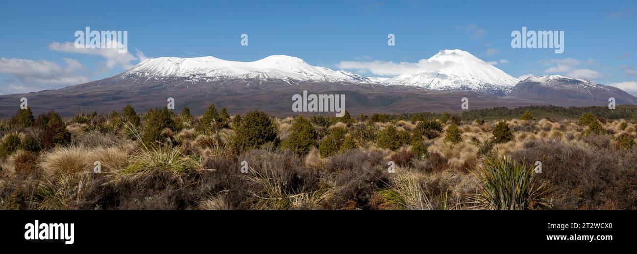 The Tongariro National Park mountain range between Lake Taupo and ...