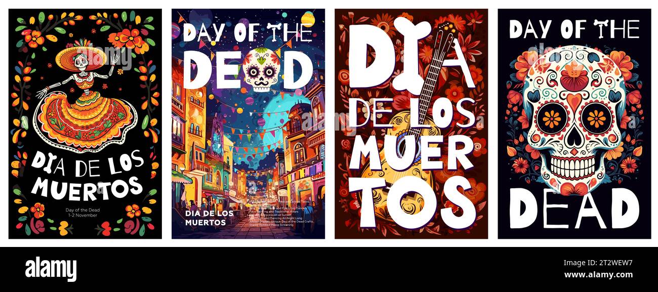 Mexican Day of the Dead poster. Latin American Dia de Los Muertos ...