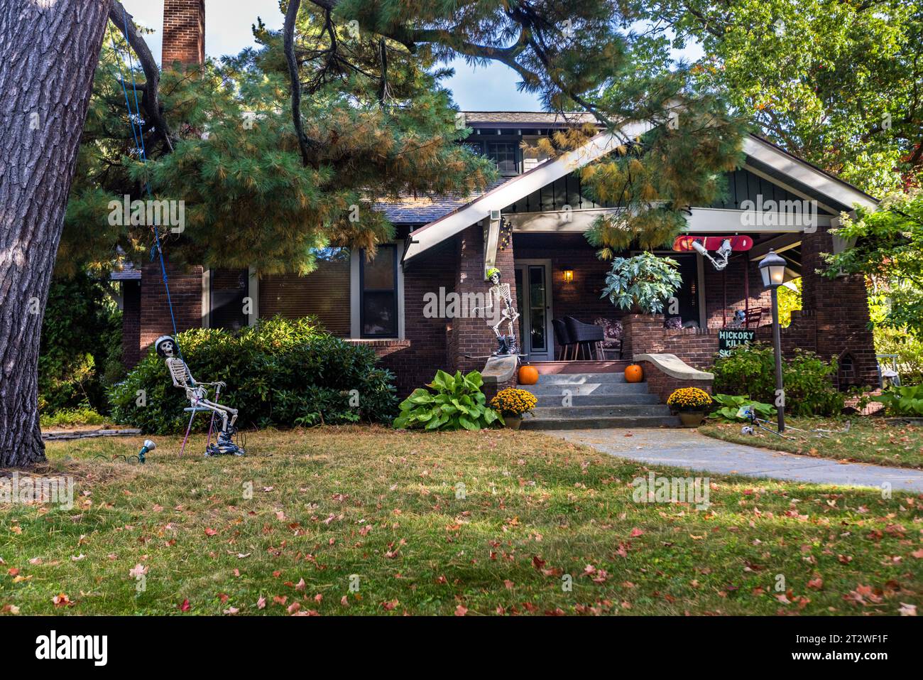 Halloween decorations in front yard of Traverse City housing ...
