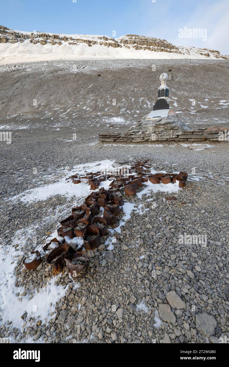 Canada, Nunavut, Resolute Bay, Erebe Bay, Beechey Island. Historic location where the Franklin ...