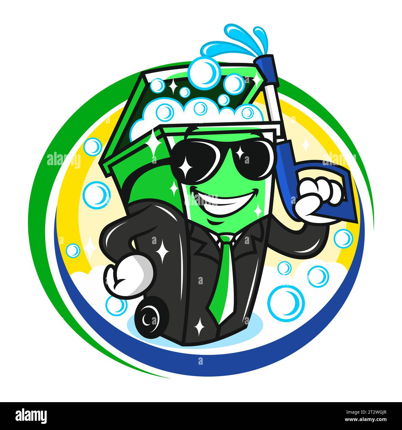 Trash can bin cleaning logo Stock Vector Image & Art - Alamy