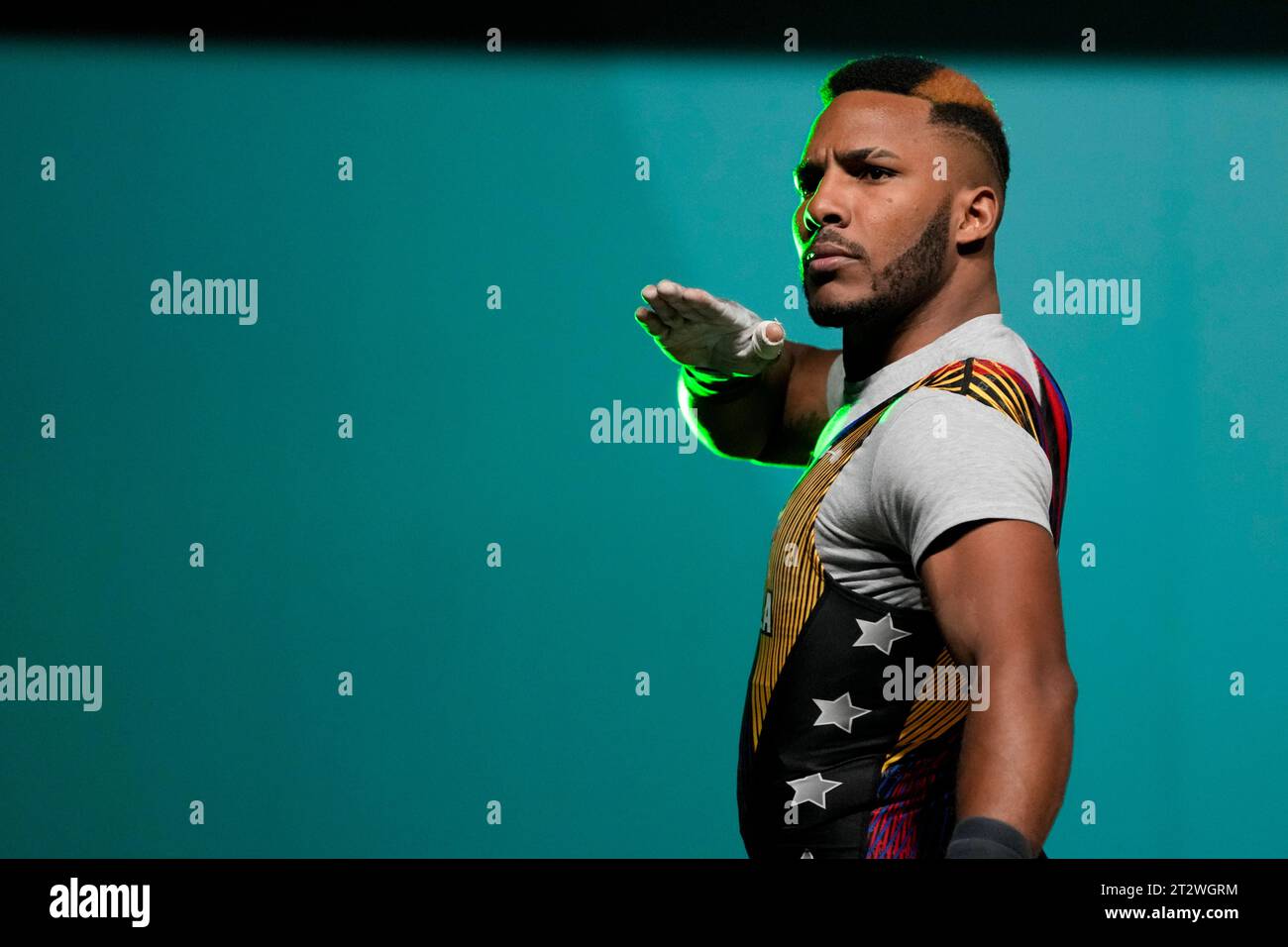 Venezuela's Julio Mayora reacts after competing in the men's ...