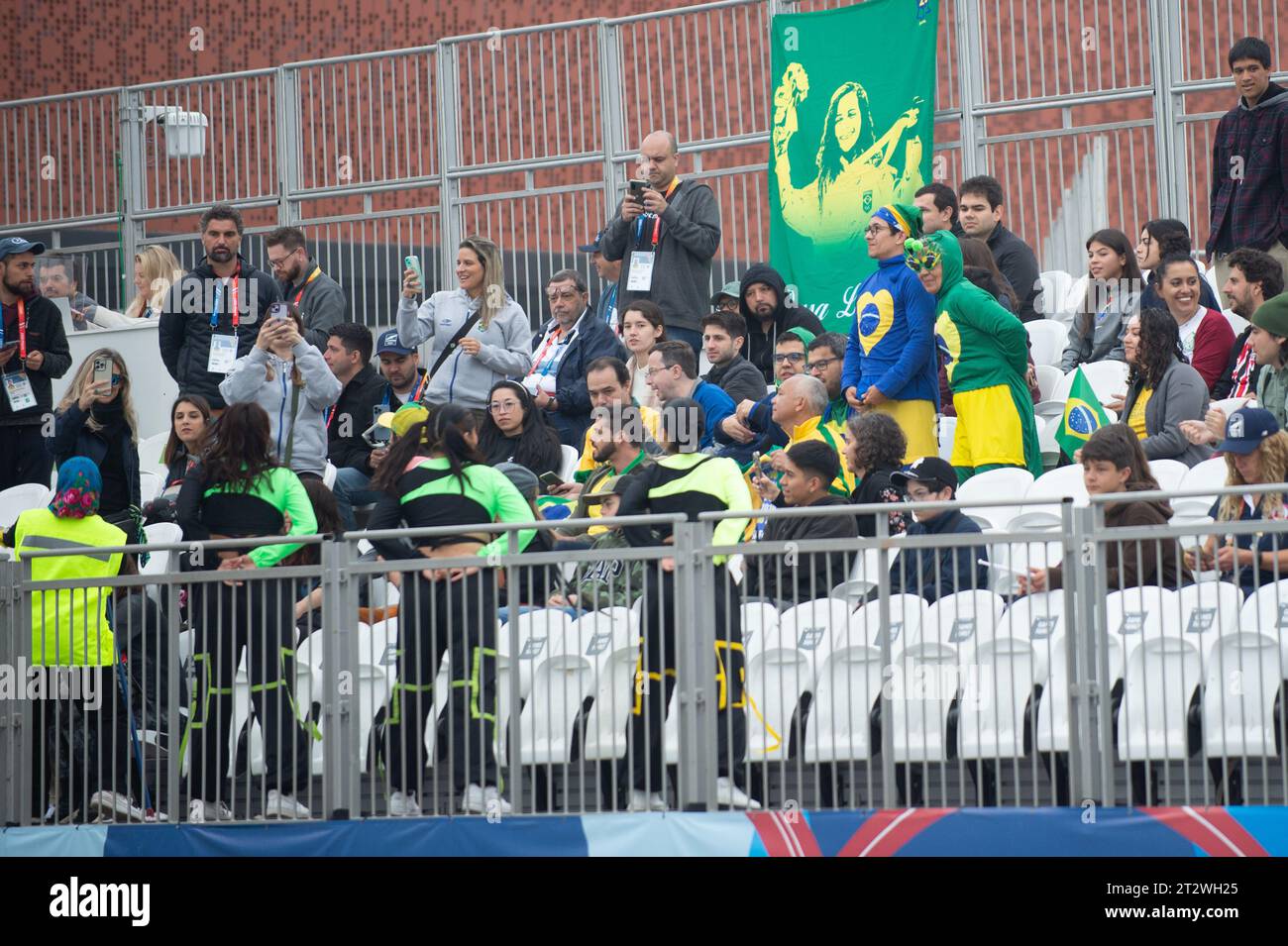 Santiago, Chile. 21st Oct, 2023. Raíssa Leal (BRA) wins gold medal in ...