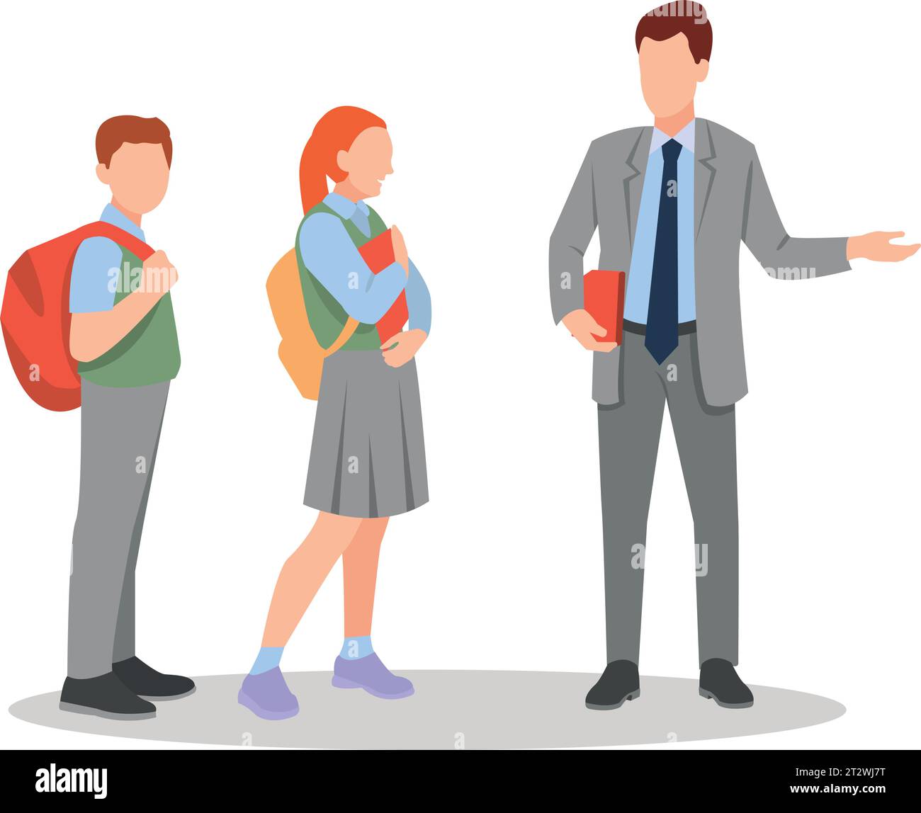 vector illustration of students in different postures Stock Vector ...