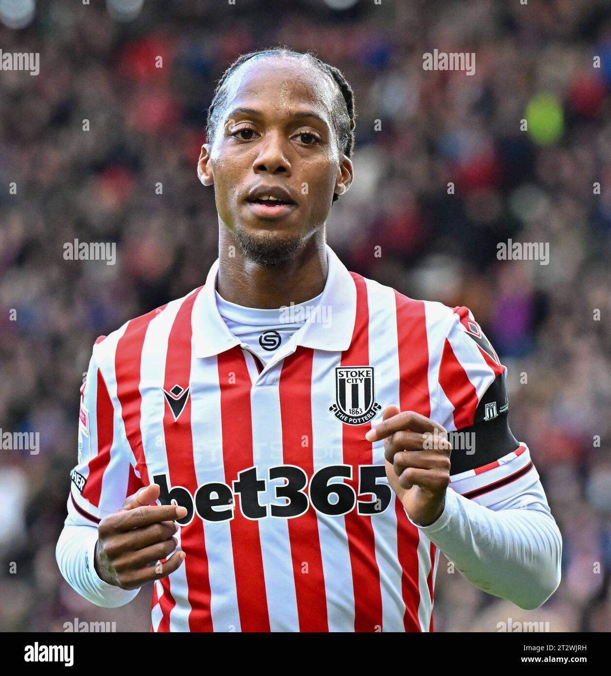 Daniel Johnson 12# of Stoke City Football Club, during the Sky Bet ...