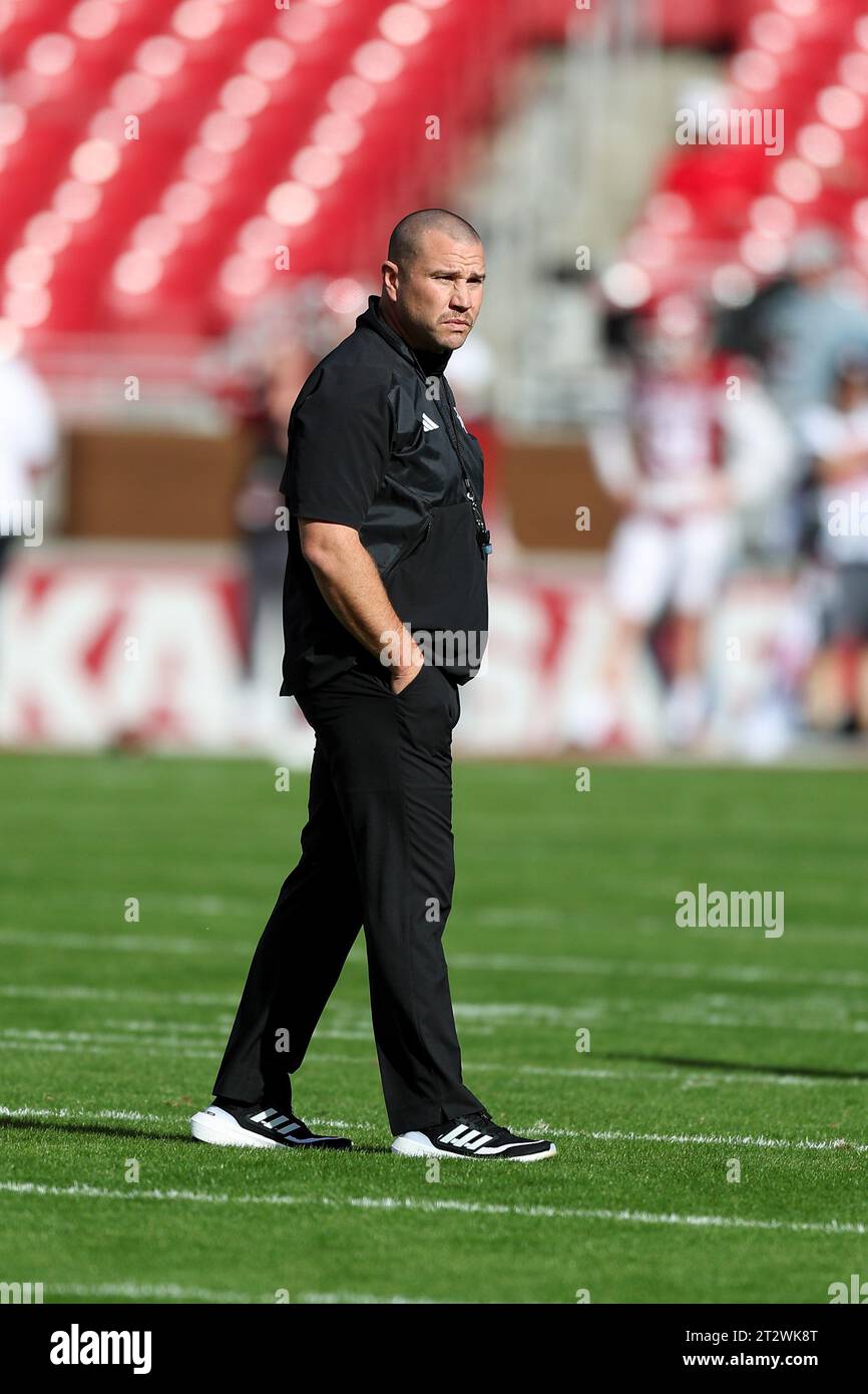 October 21, 2023: Mississippi State Head Coach Zach Arnett makes his ...