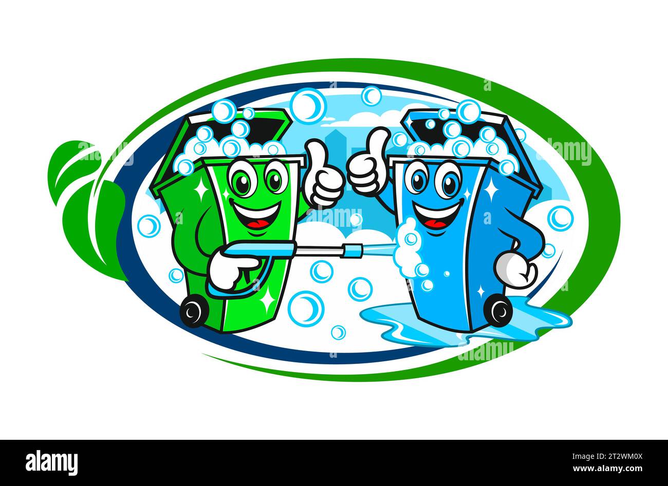 Trash can bin cleaning logo Stock Vector Image & Art - Alamy