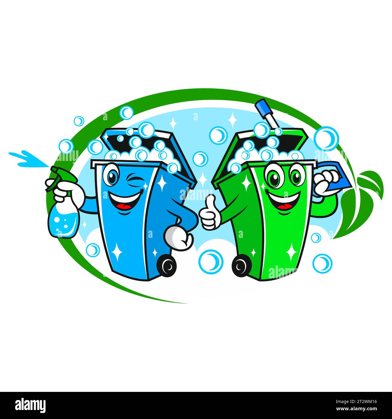 Trash can bin cleaning logo Stock Vector Image & Art - Alamy