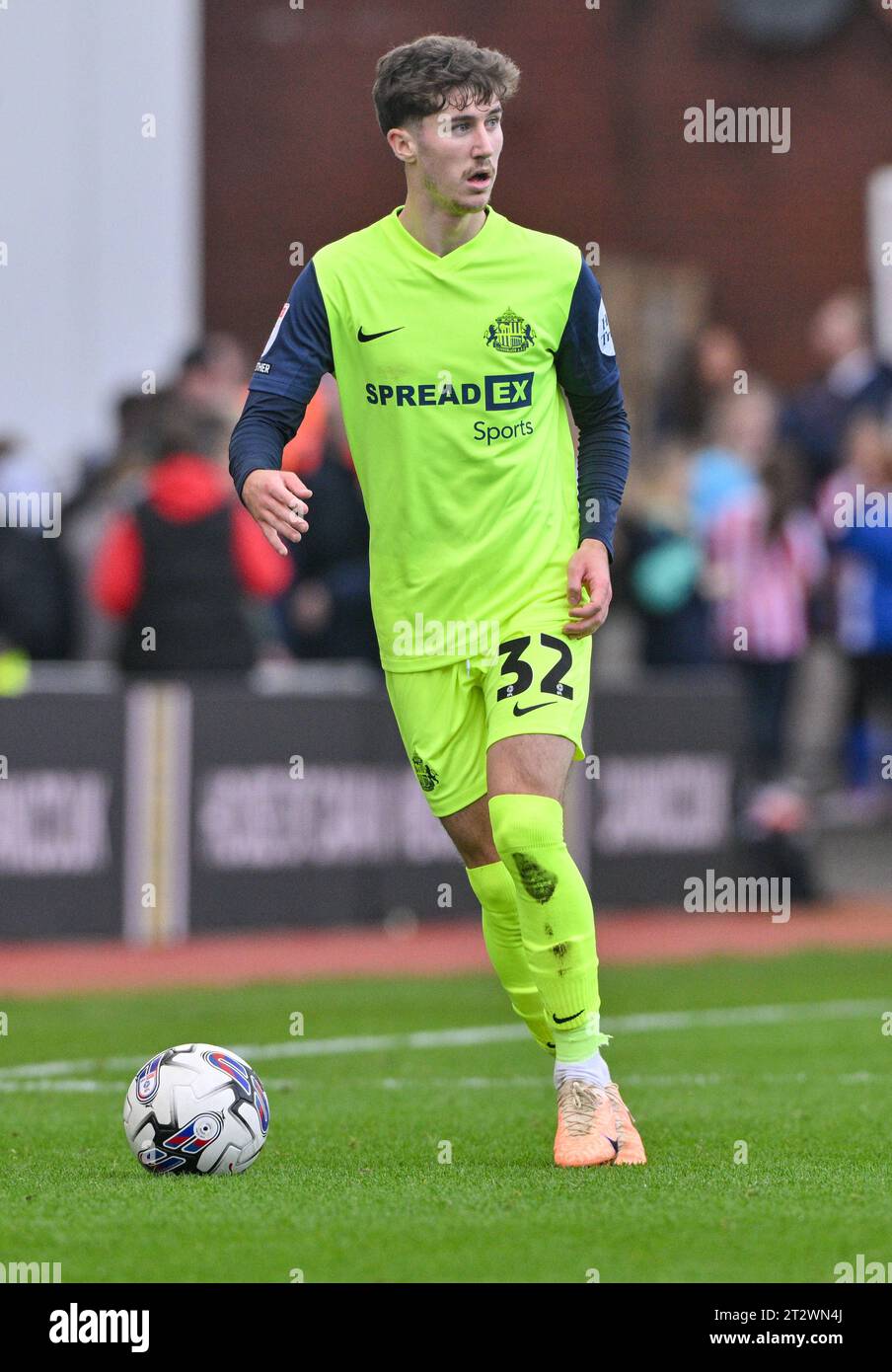 Adil Aouchiche 22# of Sunderland Association Football Club on the ball ...