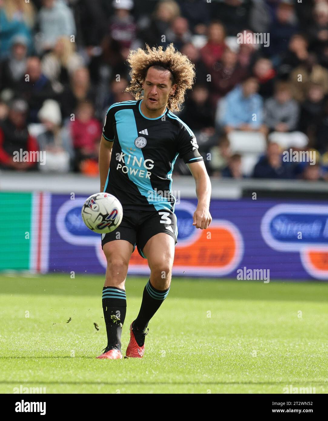 Swansea, UK. 21st Oct, 2023. Wout Faes of Leicester City in action. EFL ...