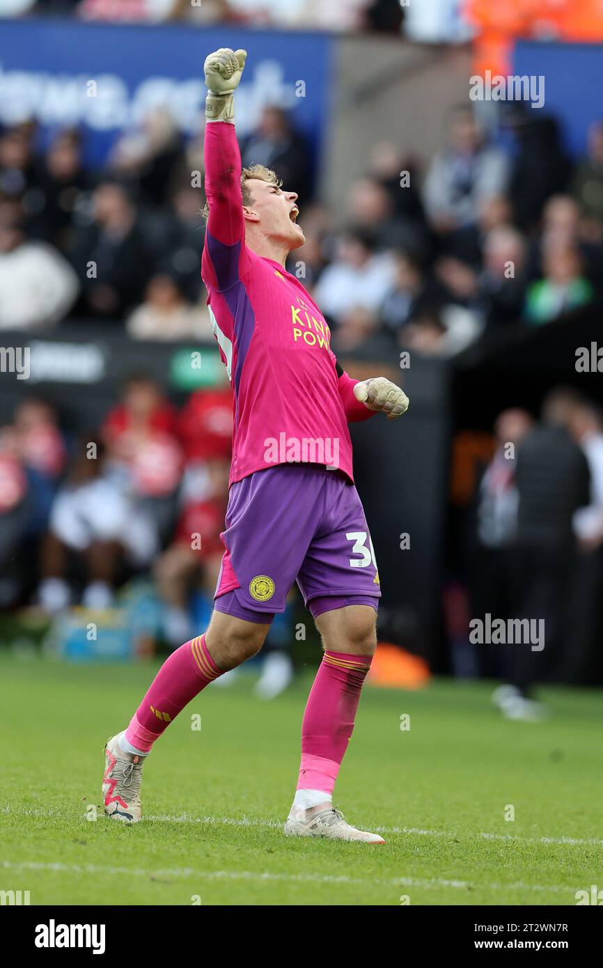 Swansea, UK. 21st Oct, 2023. Mads Hermansen, the goalkeeper of ...