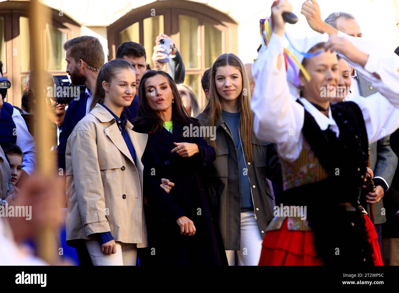 Spain. 21st Oct, 2023. The Spanish royal family visit the parishes of ...