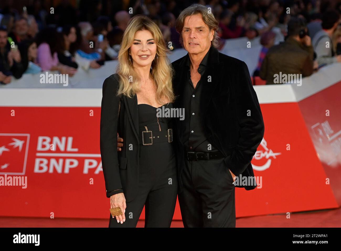 Rome, Italy. 21st Oct, 2023. Alba Parietti (l) and Fabio Adami (r ...