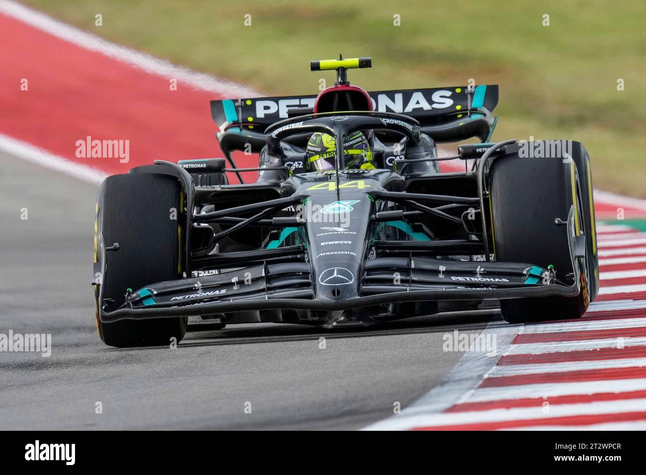 Mercedes driver Lewis Hamilton, of Britain, drives during the sprint ...