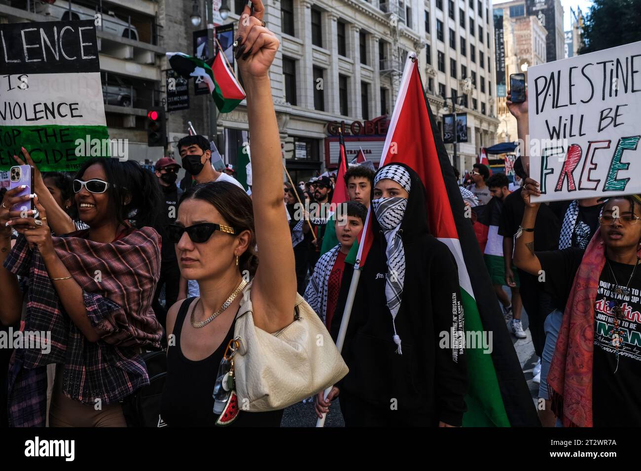 Los Angeles, California, USA. 21st Oct, 2023. Crowds gathered at ...