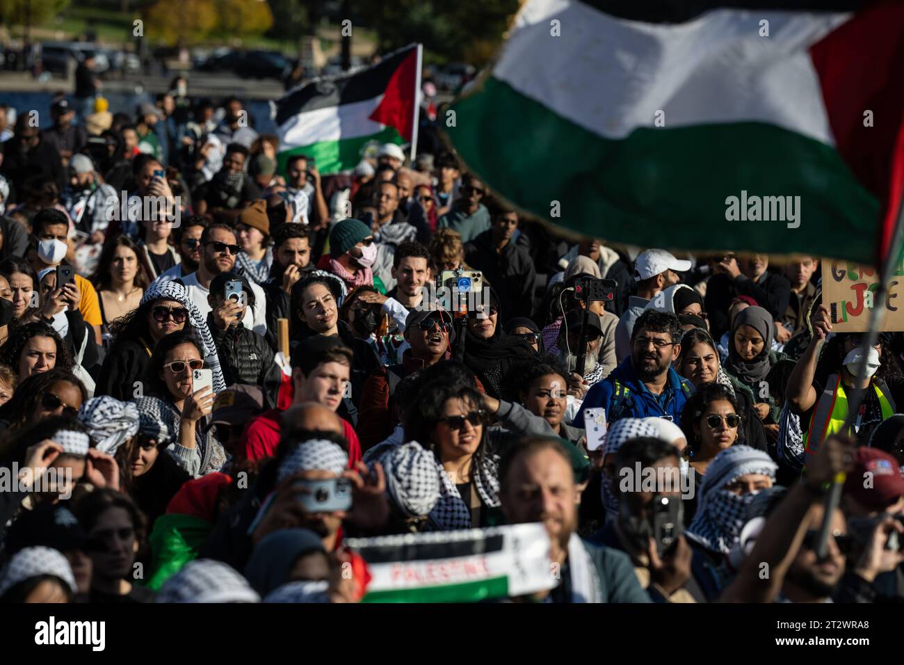 Washington DC, USA - October 21, 2023: Pro-Palestine, anti-Israel ...