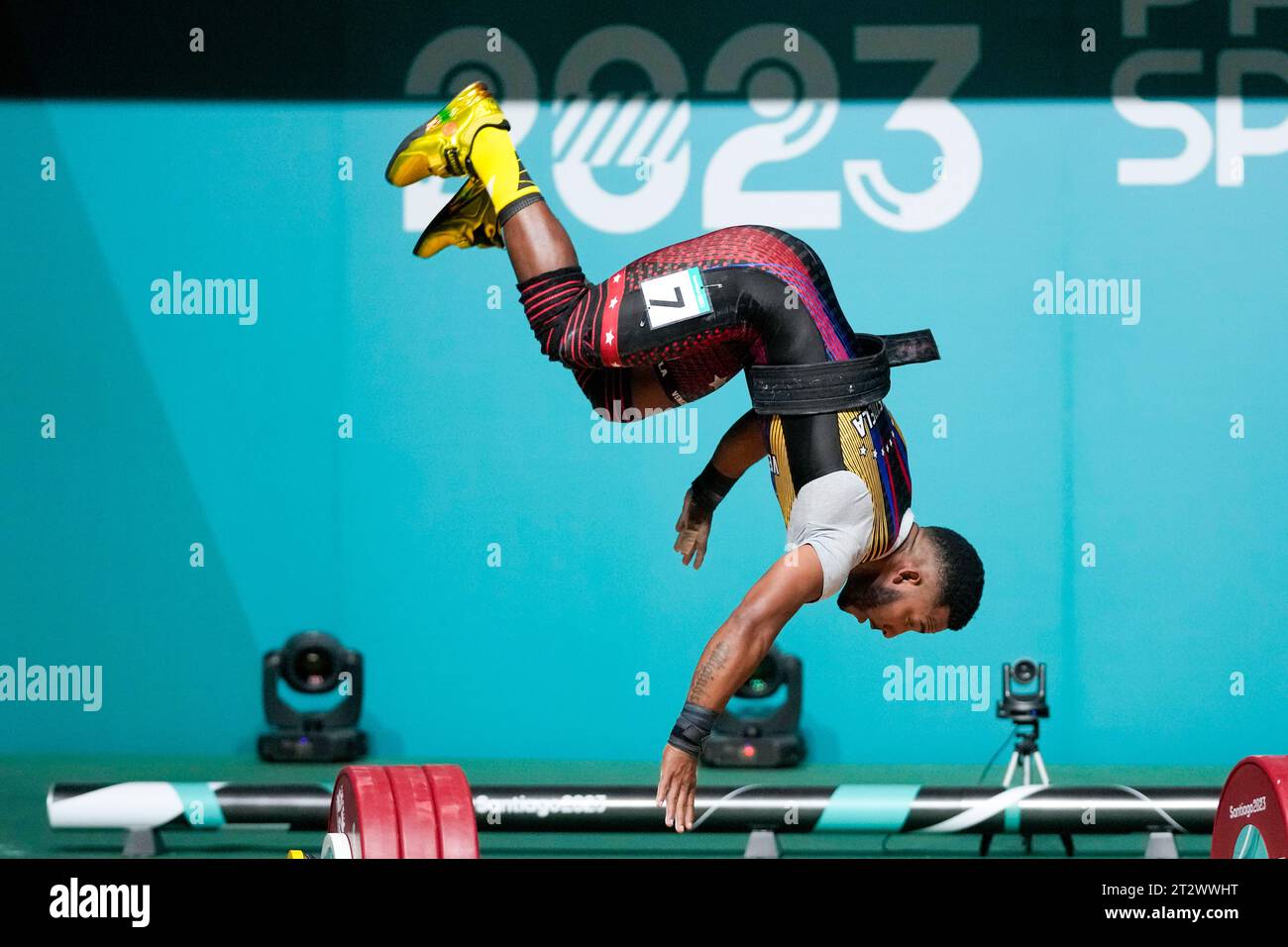 Venezuela's Julio Mayora celebrates after winning the gold medal in the ...