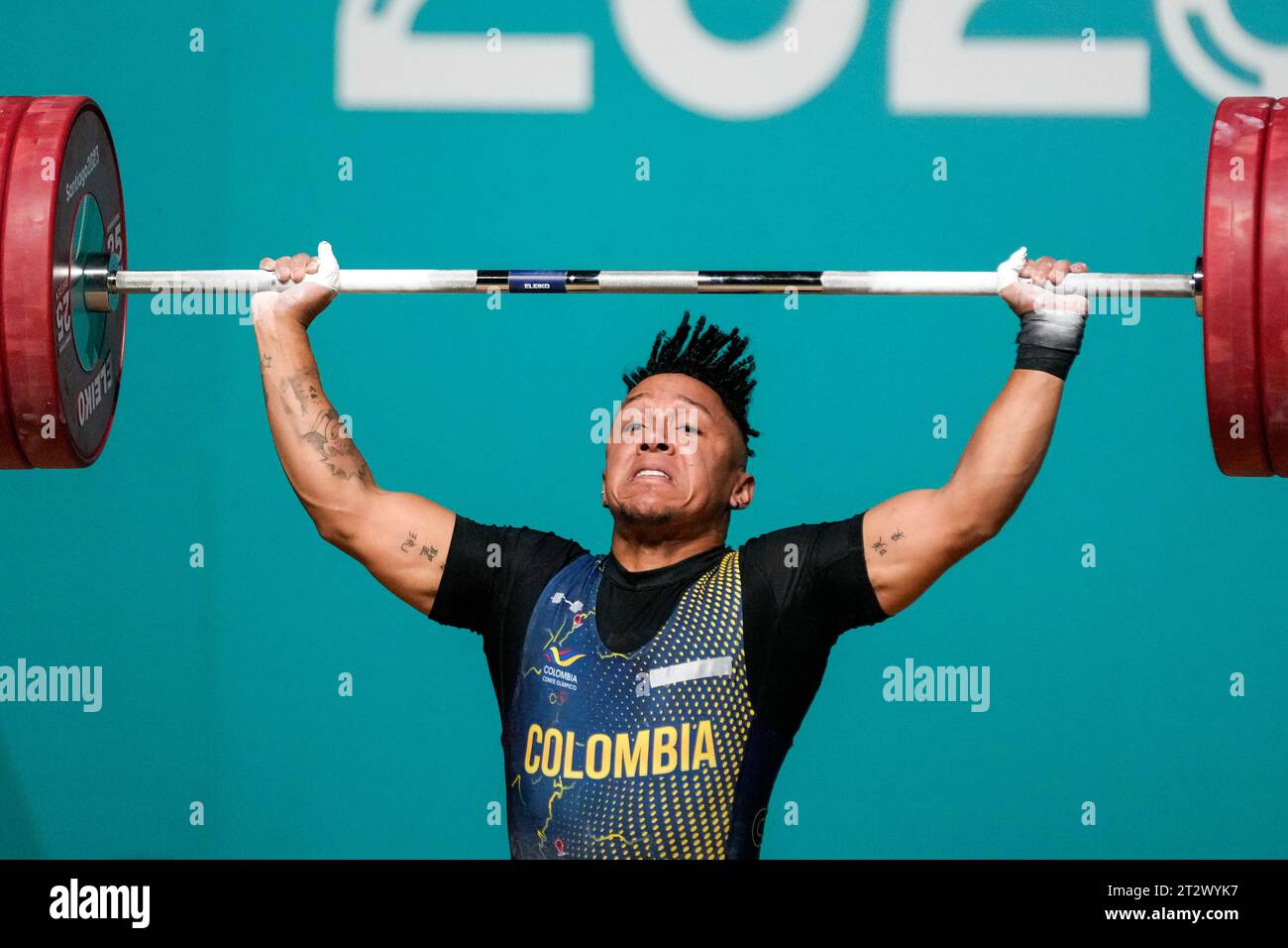 Colombia's Luis Mosquera competes to win the silver medal in the men's ...