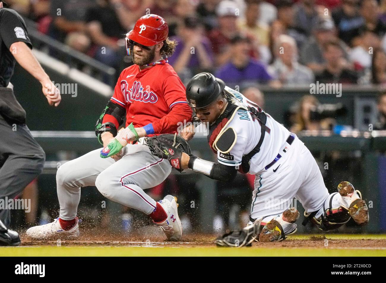 Philadelphia Phillies' Bryce Harper scores past Arizona Diamondbacks ...