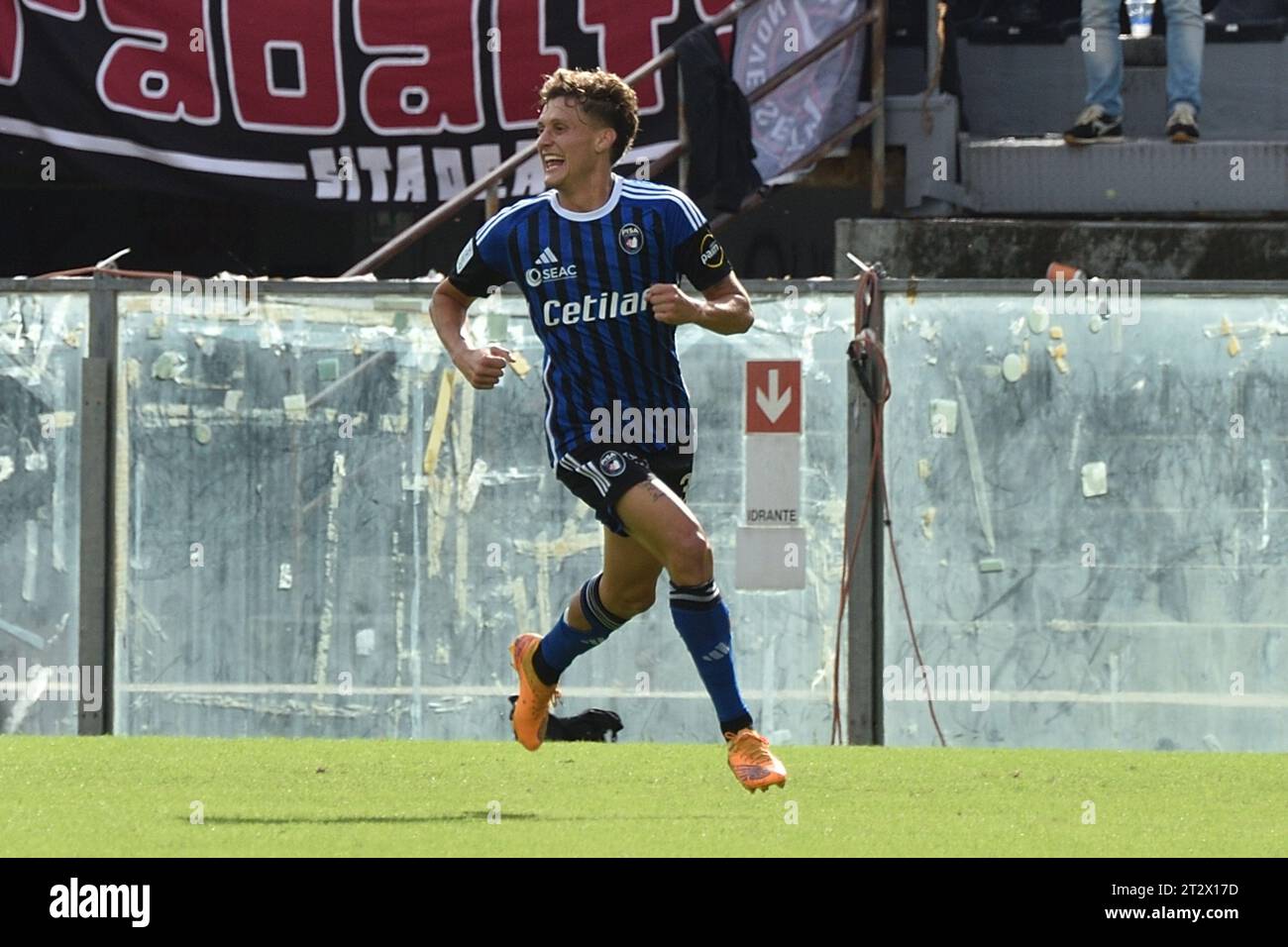 Pisa, Italy. 21st Oct, 2023. Gabriele Piccinini (Pisa) celebrates ...
