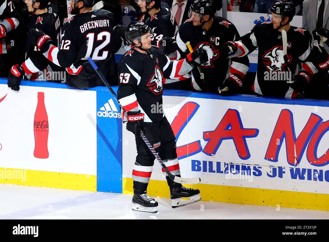 Buffalo Sabres left wing Jeff Skinner (53) celebrates his goal during ...