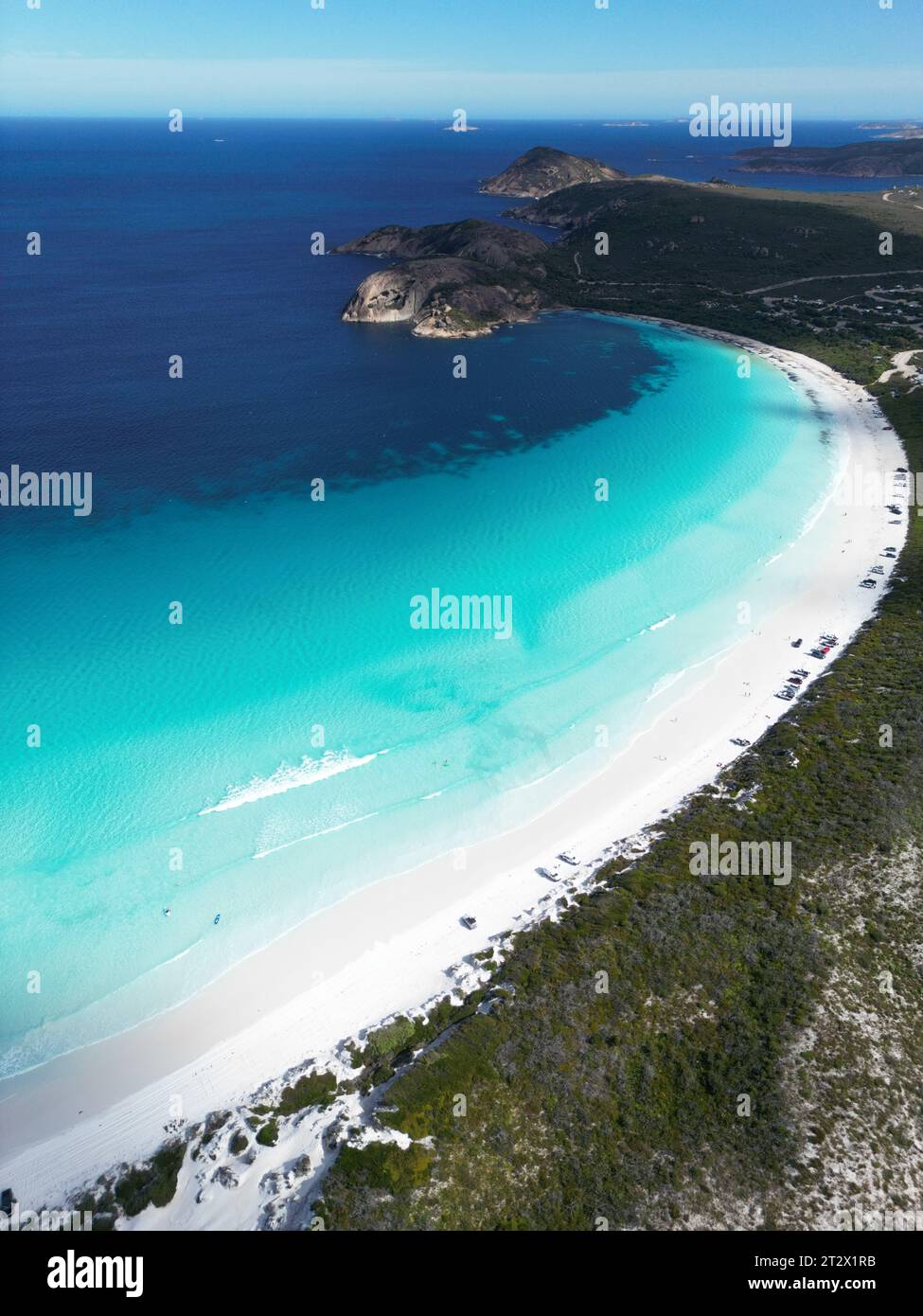 An aerial view of Perfect Lucky Bay, Esperance, Western Australia Stock ...