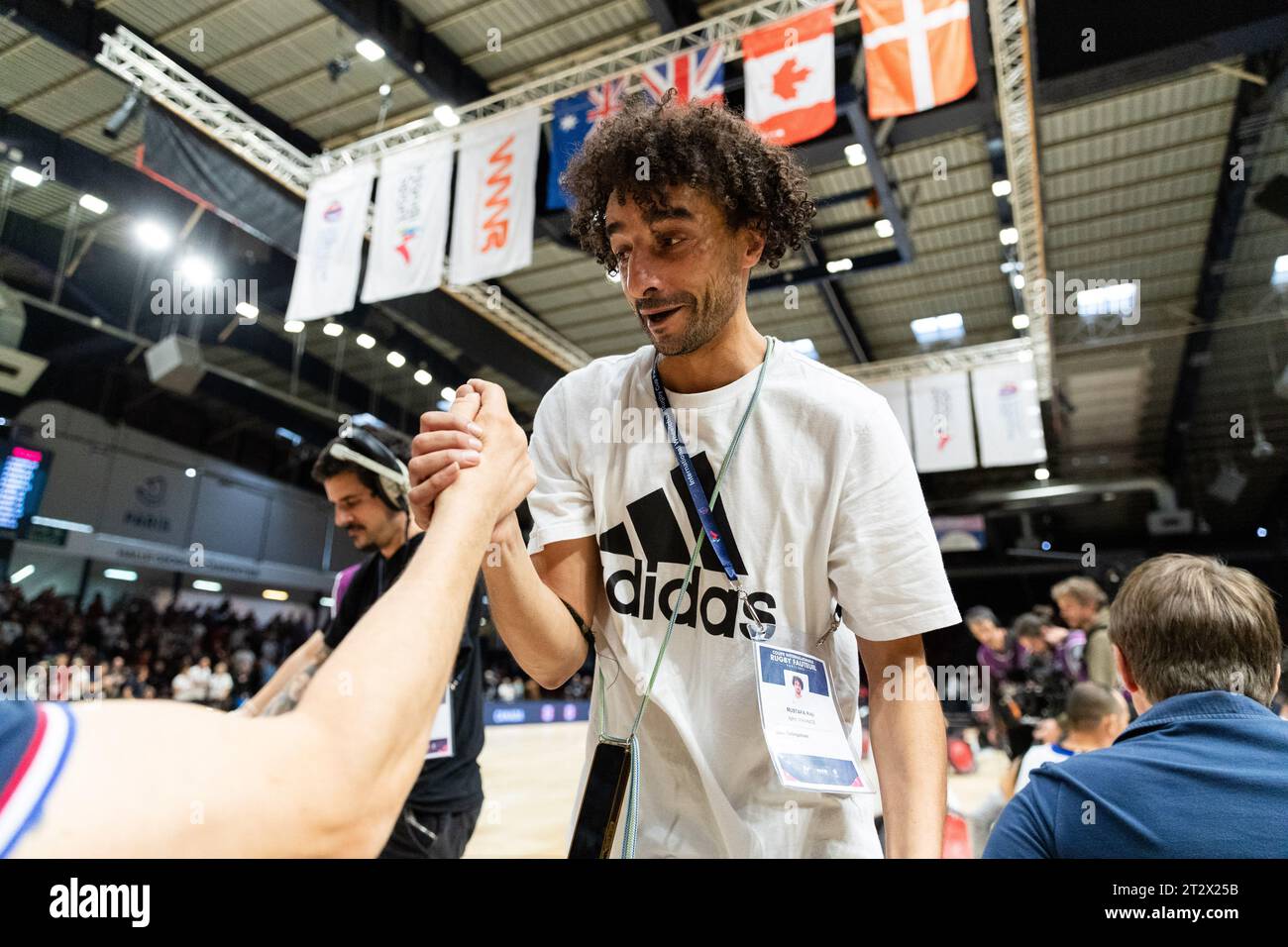 Medical staff of France Mustafa Raji during the International ...