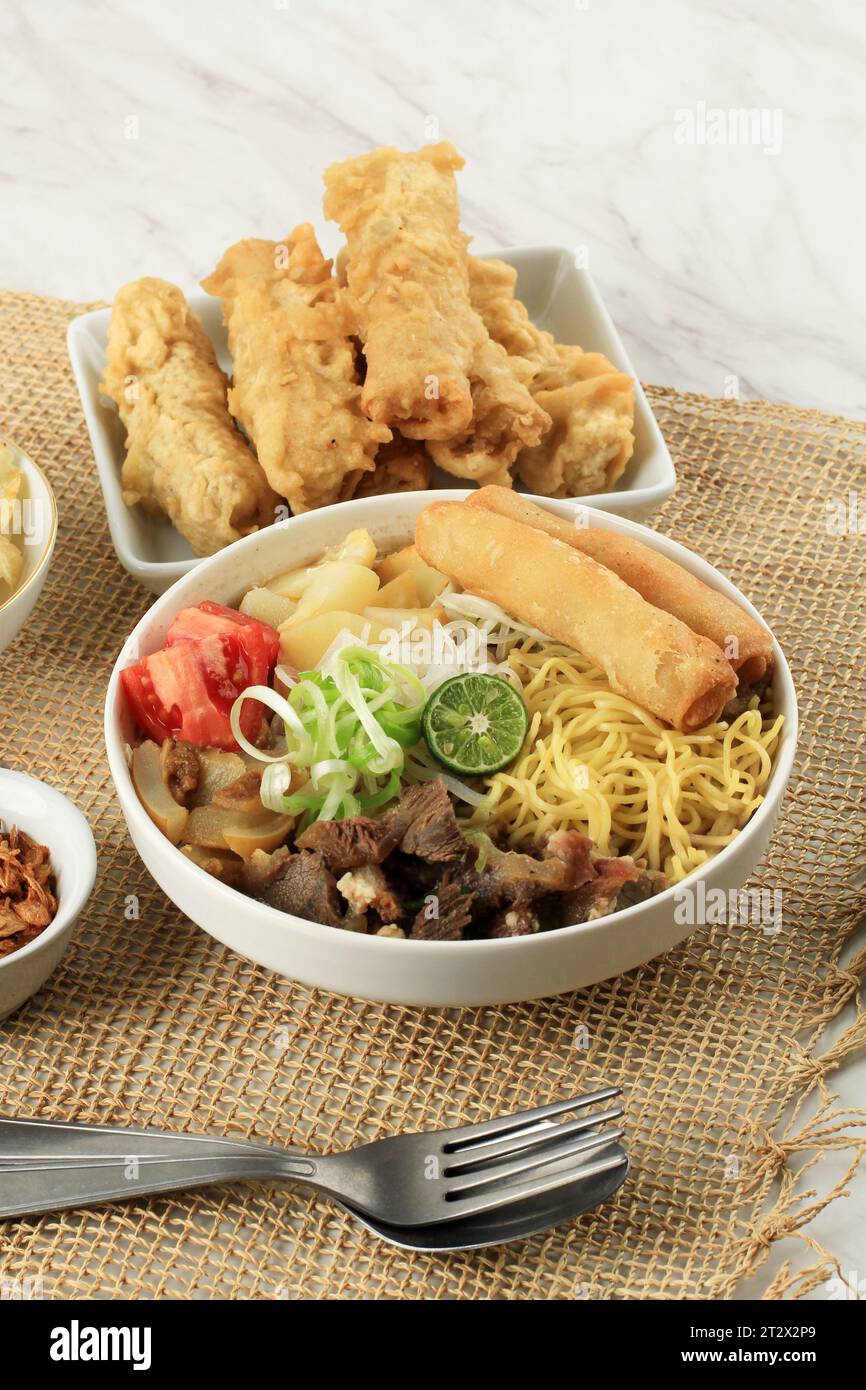 Soto Mie Bogor or Beef Noodle Soup, Served with Noodle, Vermicelli ...