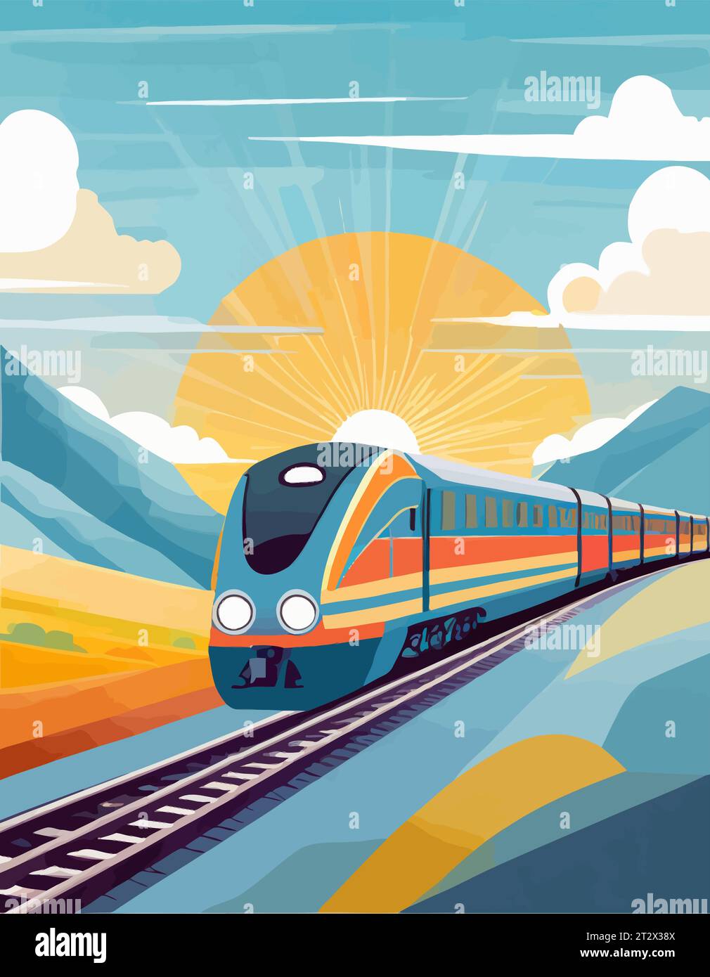 Train scenery Stock Vector Images - Alamy