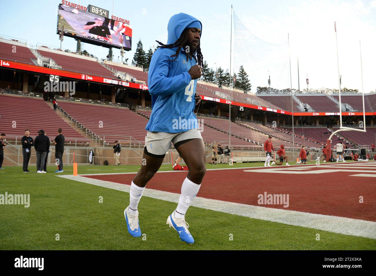 UCLA defensive lineman Carl Jones Jr. runs onto the field before an ...
