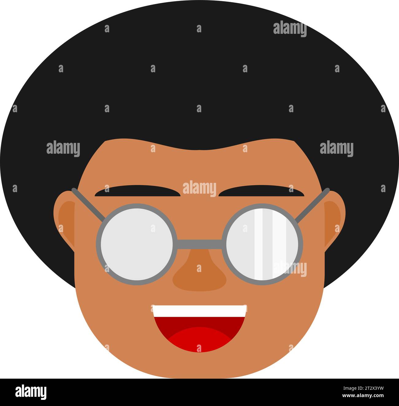 Cute black boy with smart look. Black boy avatar. Black boy emoji Stock ...