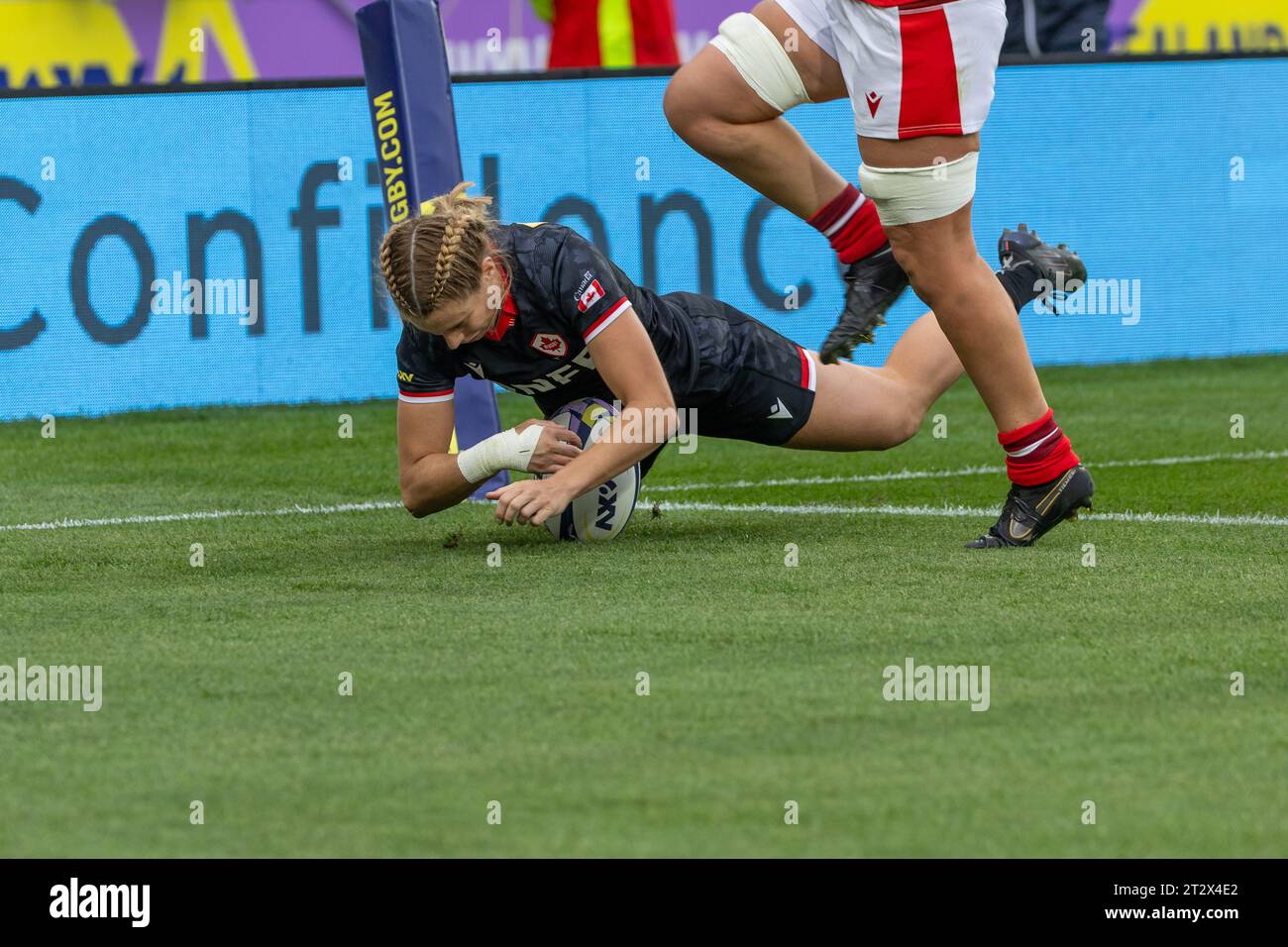 Wellington, New Zealand. 21st Oct, 2023. Canadian winger Sarah-Maude ...