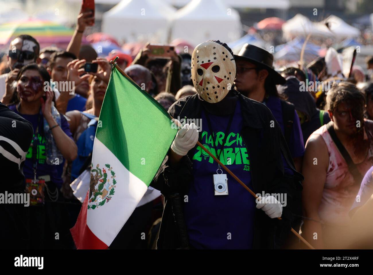 Mexico City, Mexico. 21st Oct, 2023. Participants disguised as Zombies ...