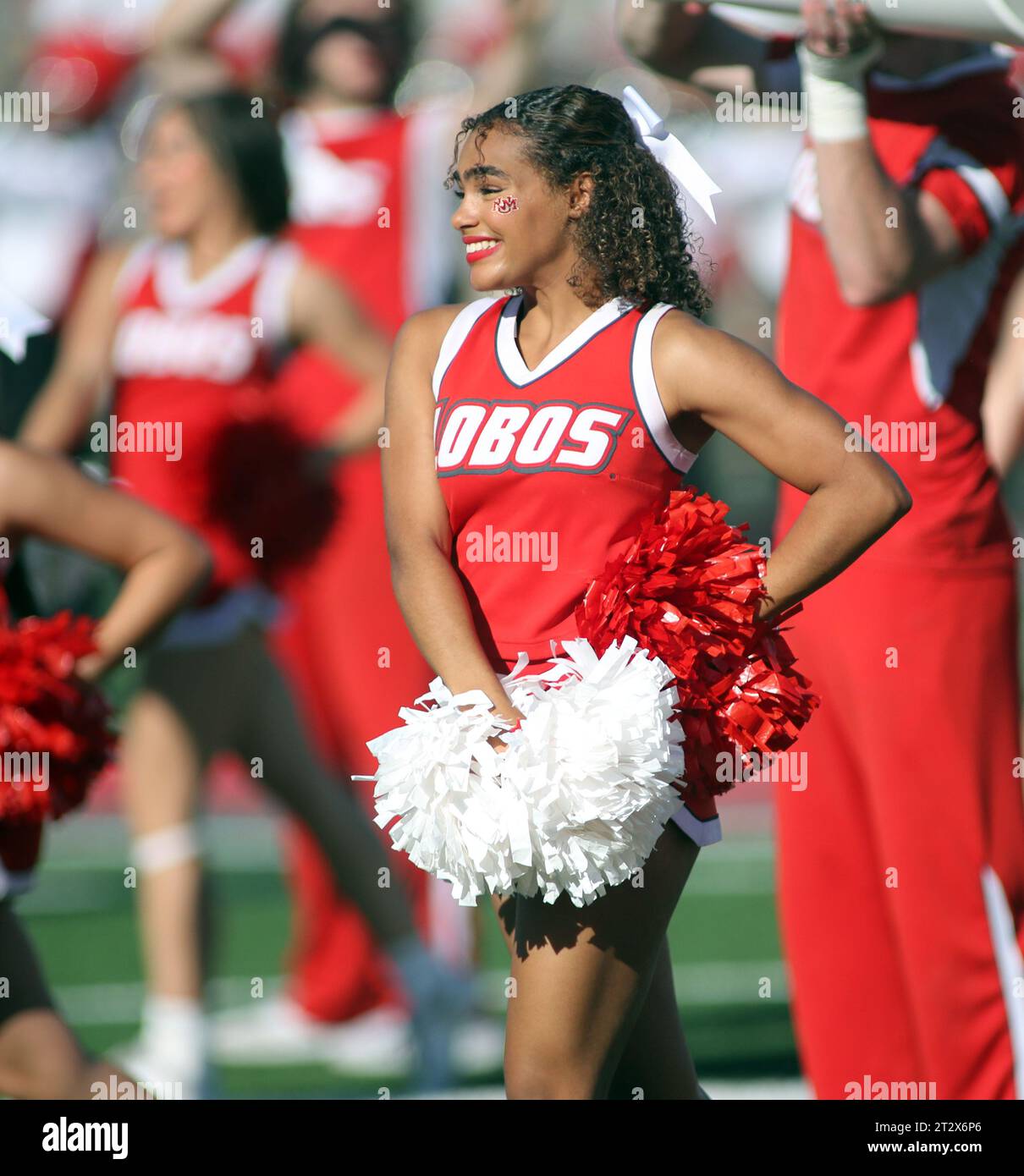 October 21, 2023 - A New Mexico Lobo cheerleader performs during a game ...
