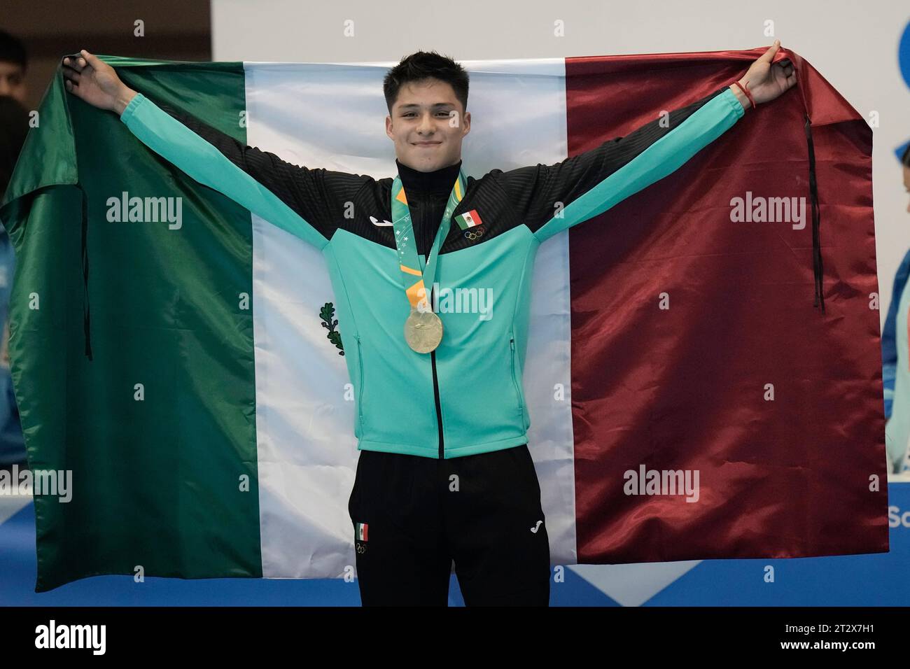 Mexico's Osmar Olvera celebrates after winning the gold medal in the ...