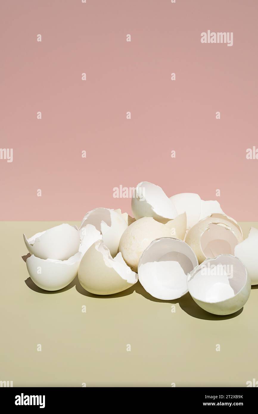 Empty broken eggshell.Easter holidays aesthetic Stock Photo - Alamy