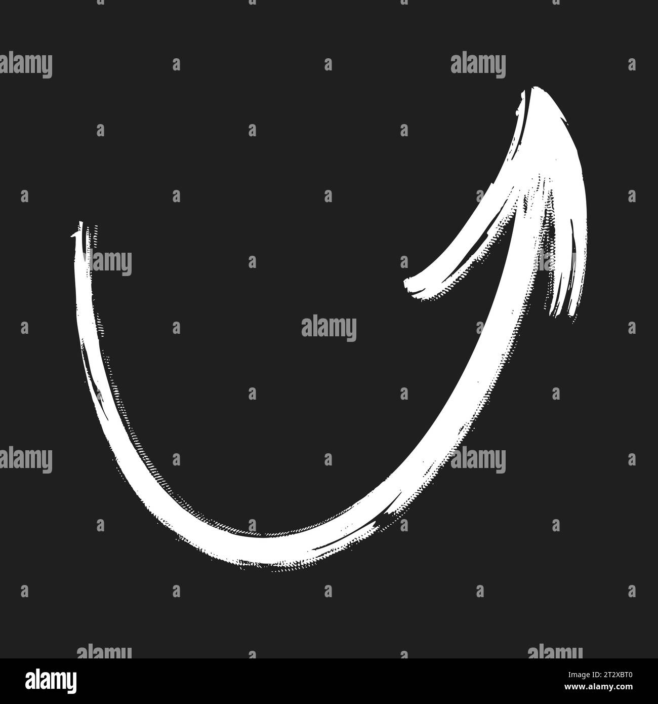 Grunge white chalk arrow. Brush painted arrow with marker texture ...