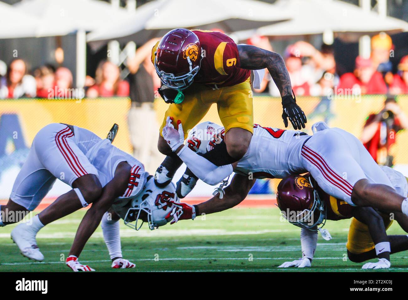 Pasadena, California, USA. 21st Oct, 2023. USC wide receivers Michael ...