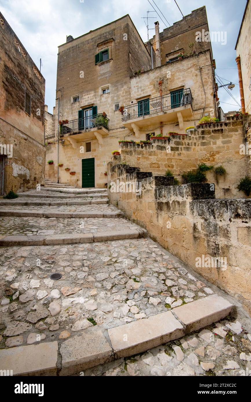 Pedestrian Street in Matera - Italy Stock Photo - Alamy